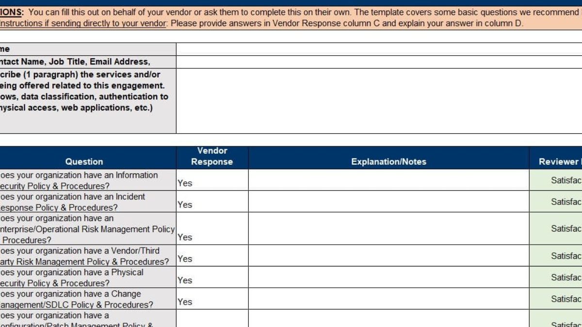 Control Risk Assessment Survey